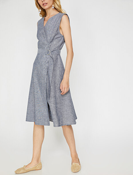 Koton Kadın Keten Anvelop Elbise