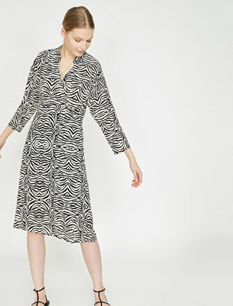 Koton Kadın Zebra Desenli Elbise