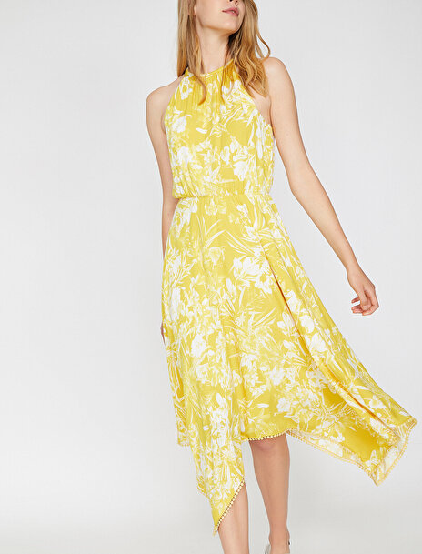 Koton Kadın Çiçek Desenli Asimetrik Elbise