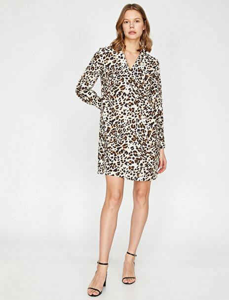 Koton Kadın Leopar Desenli Elbise