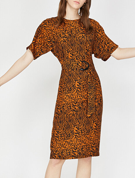 Koton Kadın Leopar Desenli Elbise