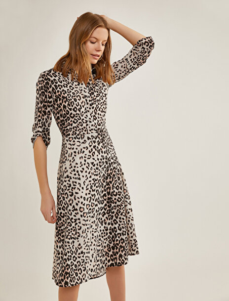 Koton Kadın Leopar Desenli Elbise