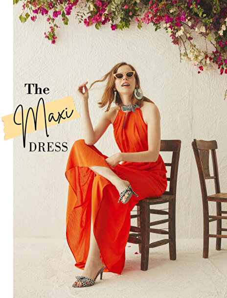 Koton Kadın İnce Askılı Maxi Elbise