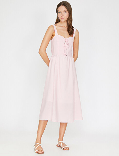 Koton Kadın Kuş Gözü Detaylı Elbise