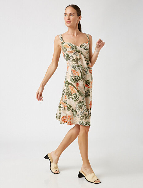 Koton Kadın Askılı Desenli Elbise