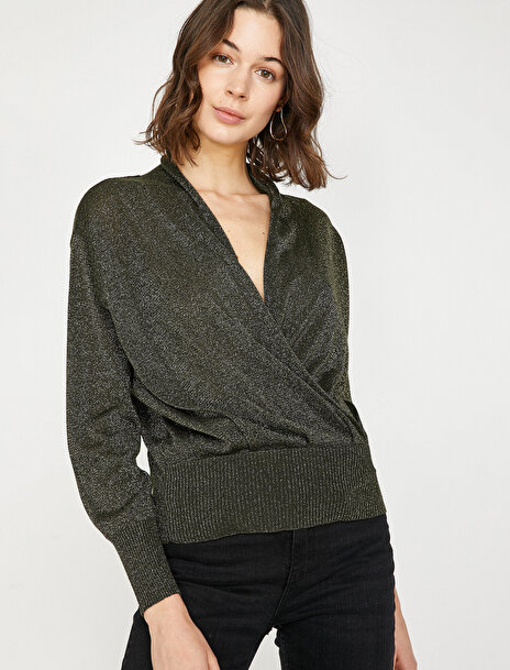 Koton Kadın Sim Detaylı Triko Kazak