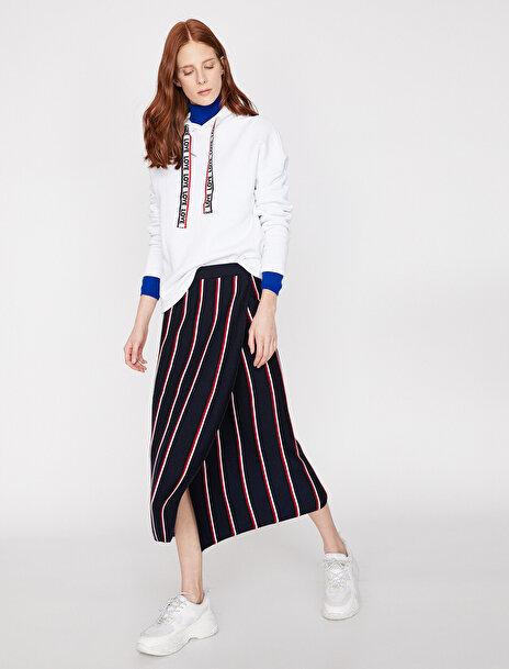 Koton Kadın Çizgili Triko Etek Koton Kadın Çizgili Triko Etek