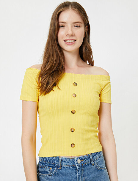 Koton Ole Genç Kız Omzu Açık T-Shirt