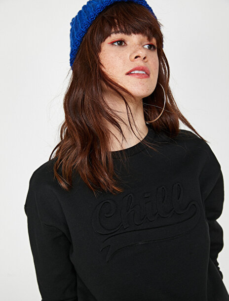 Koton Kadın Yazılı Desenli Sweatshirt