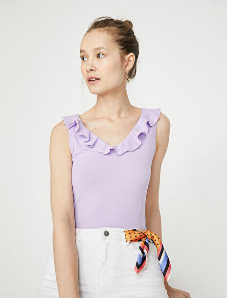 Koton Kadın Fırfır Detaylı Atlet