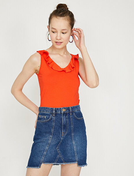 Koton Ole Genç Kız Fırfır Detaylı Atlet