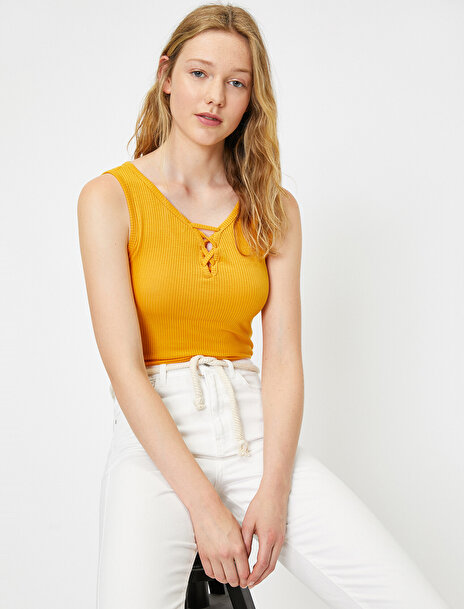 Koton Ole Genç Kız Yaka Detaylı Atlet Koton Ole Genç Kız Yaka Detaylı Atlet