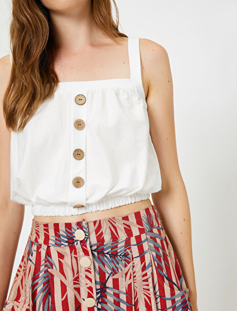 Koton Ole Genç Kız Düğme Detaylı Atlet