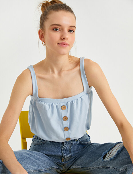 Koton Ole Genç Kız Düğme Detaylı Atlet