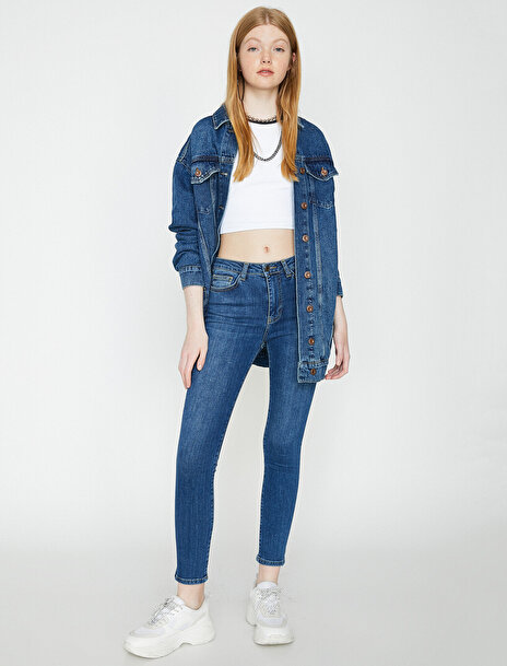 Koton Kadın Carmen Jean - Yüksek Bel Dar Kesim Dar Paça Pantolon