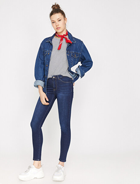 Koton Kadın Carmen Jean - Yüksek Bel Dar Kesim Dar Paça Pantolon