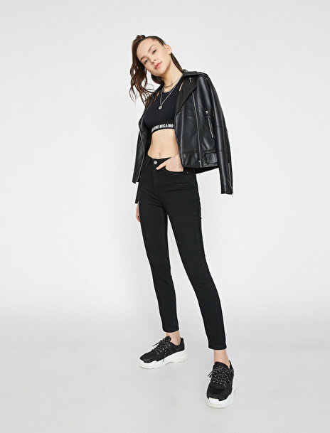 Koton Kadın Carmen Jean - Yüksek Bel Dar Kesim Dar Paça Pantolon