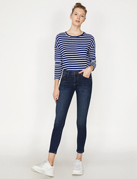 Koton Kadın Carmen Jean - Yüksek Bel Dar Kesim Dar Paça Pantolon