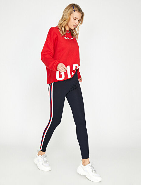 Koton Kadın Çizgili Tayt