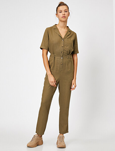 Koton Kadın Beli Büzgü Detaylı Utility Tulum