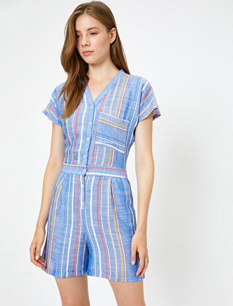 Koton Kadın Düğme Detaylı Tulum