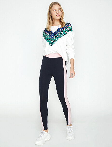 Koton Kadın Çizgili Tayt