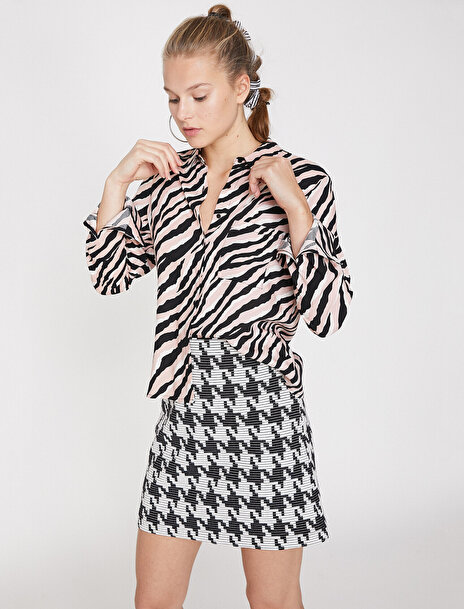 Koton Kadın Zebra Desenli Gömlek