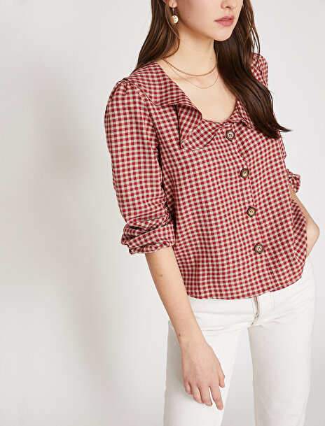 Koton Kadın Kareli Bluz