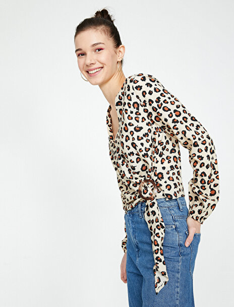 Koton Kadın Leopar Desenli Bluz