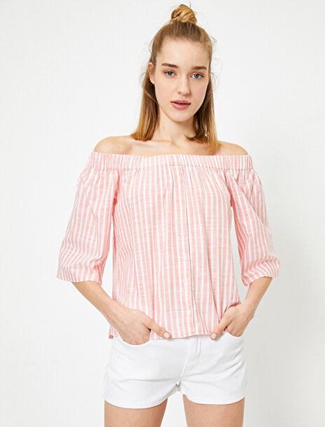 Koton Ole Genç Kız Omuzu Açık Bluz