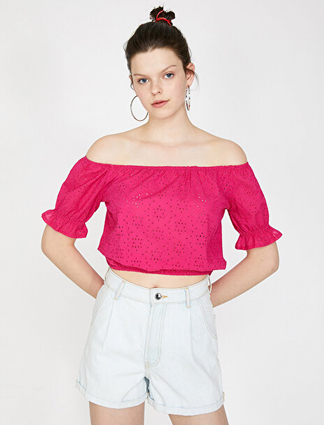 Koton Ole Genç Kız Omzu Açık Bluz