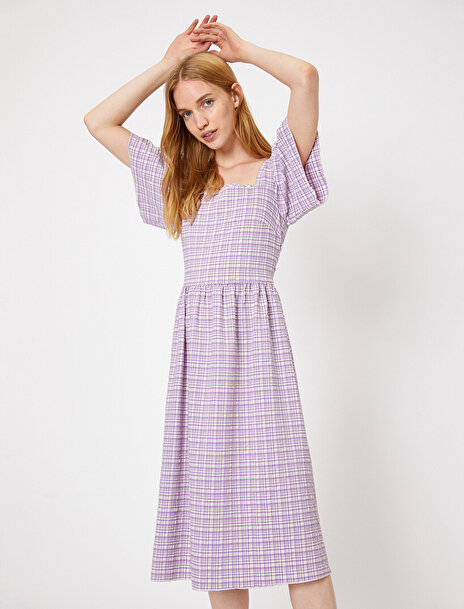 Koton Ole Genç Kız Kareli Elbise