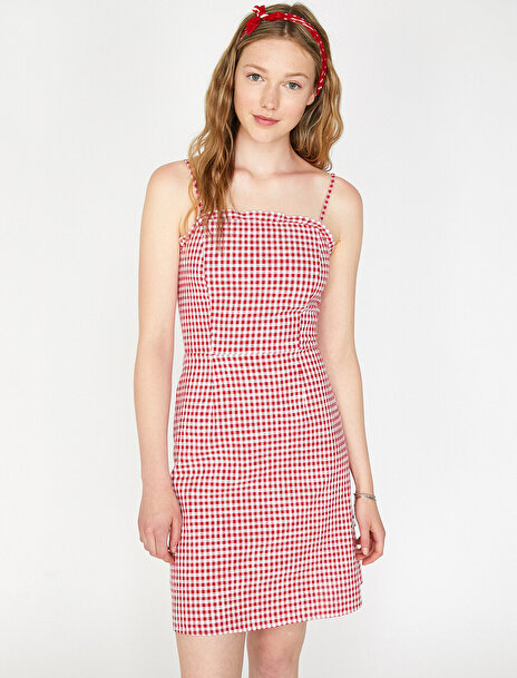 Koton Kadın Kareli Elbise