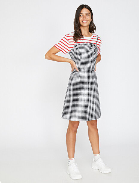 Koton Ole Genç Kız Kareli Elbise