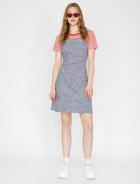 Koton Ole Genç Kız Kareli Elbise