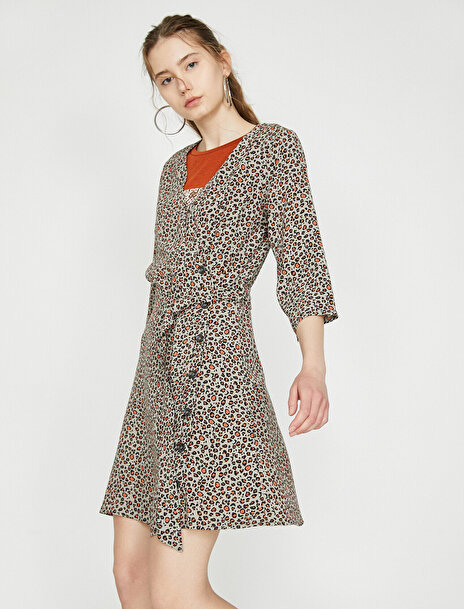 Koton Kadın Leopar Desenli Elbise