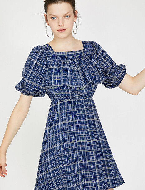 Koton Kadın Kareli Elbise