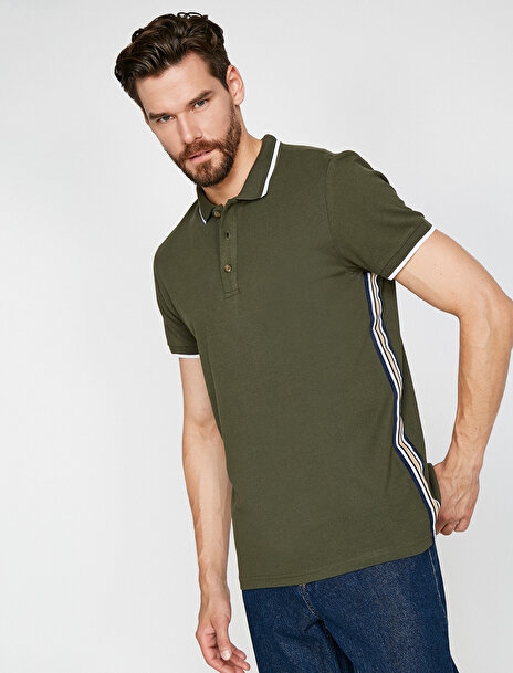 Koton Erkek Polo Yaka Yanları Şerit Detaylı Pike Kumaş Slim Fit Tişört Koton Erkek Polo Yaka Yanları Şerit Detaylı Pike Kumaş Slim Fit Tişört