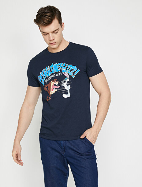 Koton Erkek Tazmanıa Lisanslı Baskılı T-Shirt Koton Erkek Tazmanıa Lisanslı Baskılı T-Shirt