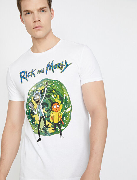 Koton Erkek Rıck And Morty Lisanslı Baskılı T-Shirt
