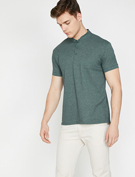 Koton Erkek Hakim Yaka Basic Slim Fit Tişört Koton Erkek Hakim Yaka Basic Slim Fit Tişört