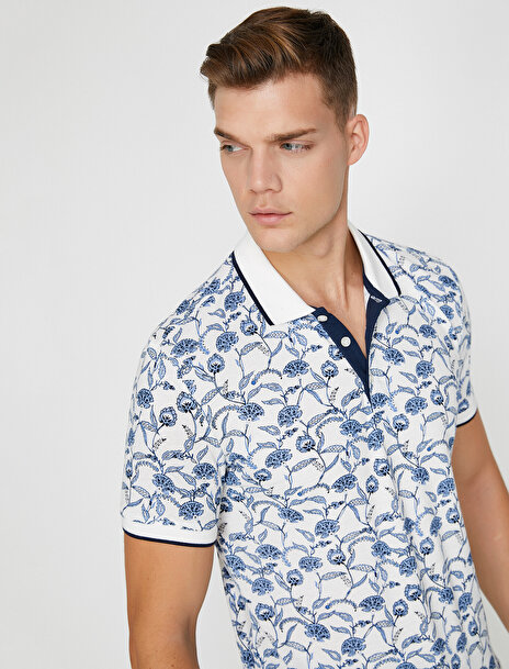 Koton Erkek Polo Yaka Çiçek Desenli Pike Kumaş Slim Fit Tişört Koton Erkek Polo Yaka Çiçek Desenli Pike Kumaş Slim Fit Tişört