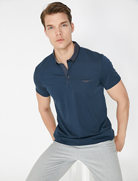Koton Erkek Polo Yaka Cep Detaylı Süprem Kumaş Slim Fit Tişört