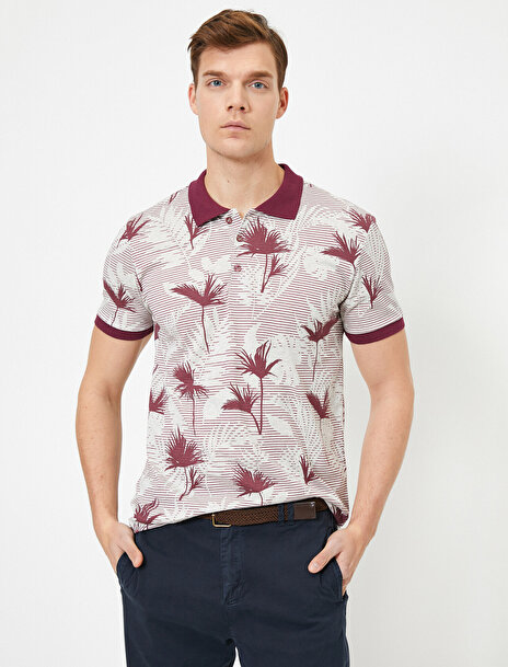 Koton Erkek Polo Yaka Desenli T-Shirt