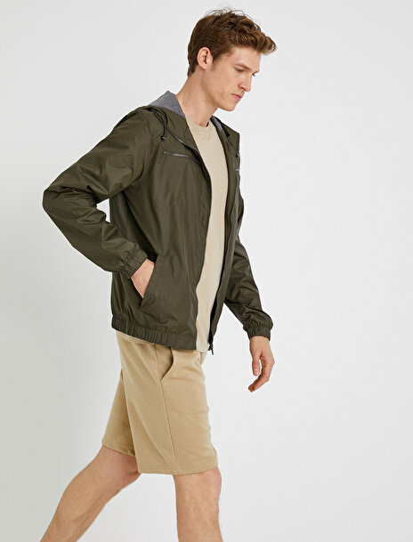 Koton Erkek Kapüşonlu Mont Cepli Fermuarlı