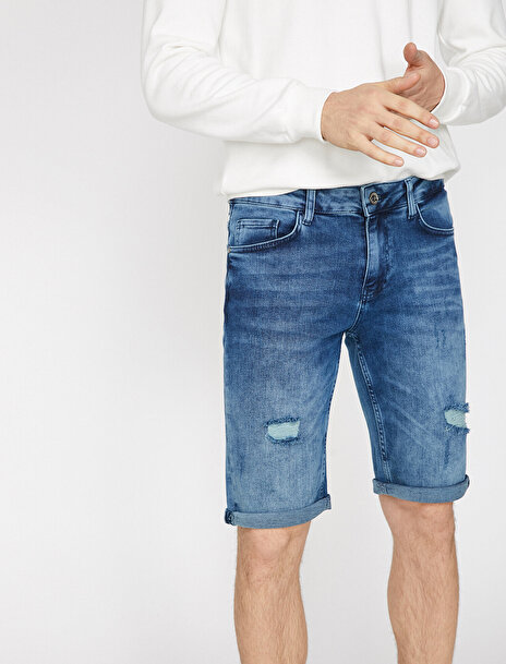 Koton Erkek Cep Detaylı Jean Şort