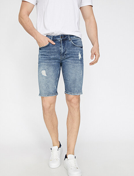 Koton Erkek Cep Detaylı Jean Şort