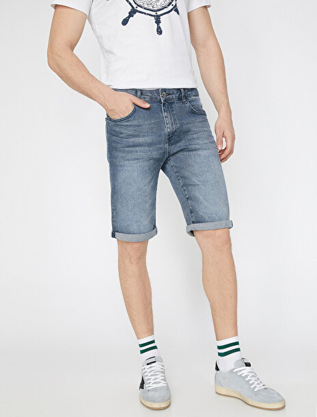 Koton Erkek Cep Detaylı Jean Şort
