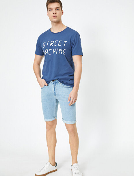 Koton Erkek Pamuklu Cep Detaylı Slim Fit Jean Şort