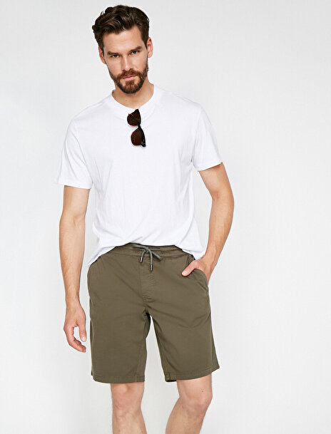 Koton Erkek Beli Bağlamalı ve Lastikli Skinny Fit Şort